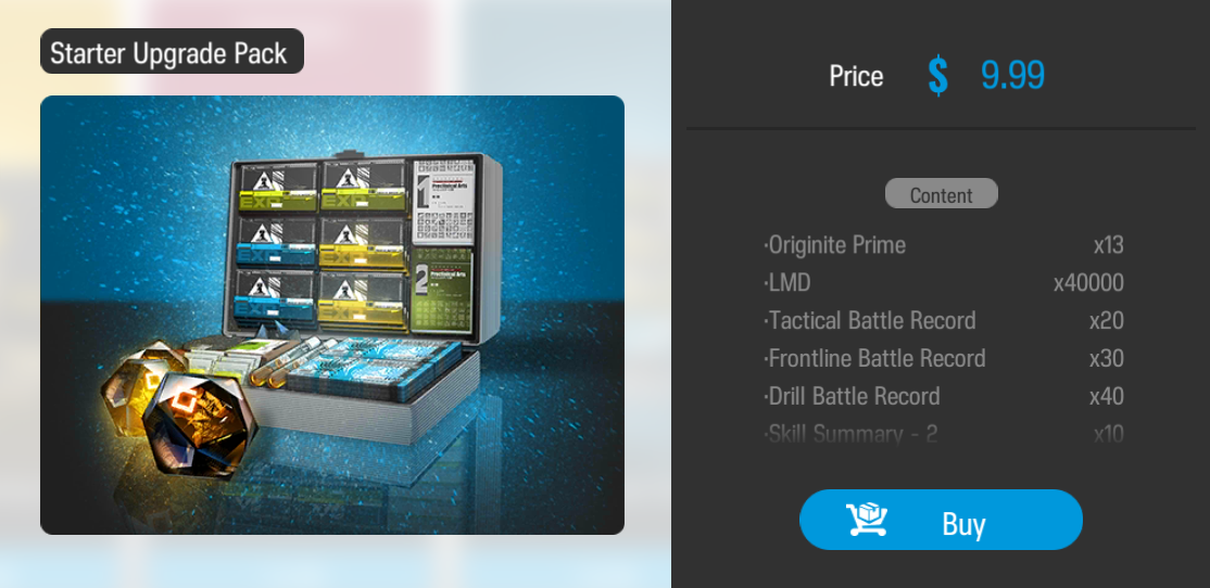 Arknights Top Up Starter Upgrade Pack.