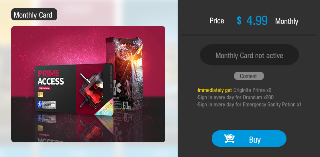 Arknights Top Up Monthly Card (LOGIN topup)