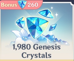 Genshin Impact Top Up 1980+260 Genesis Crystals.