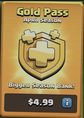 Clash of Clans COC Top Up Gold Pass (4.99$). 100% SAFE. Delivery time ...