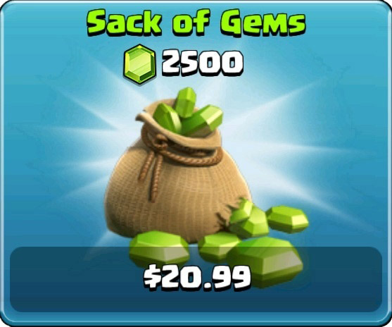 Clash of Clans COC Top Up 2500 Gems (19.99$). 100% SAFE. Delivery time ...